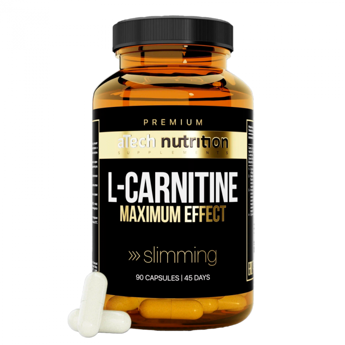 L-Карнитин, L-Carnitine, aTech Nutrition Premium, 90 капсул купить по ...
